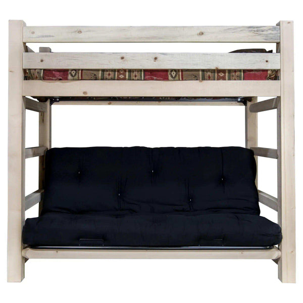 Homestead Collection Twin Bunk Bed over Full Futon Frame w/ Mattress ...